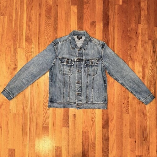 APC Light Blue Faded Denim Jean Jacket Large | eBay