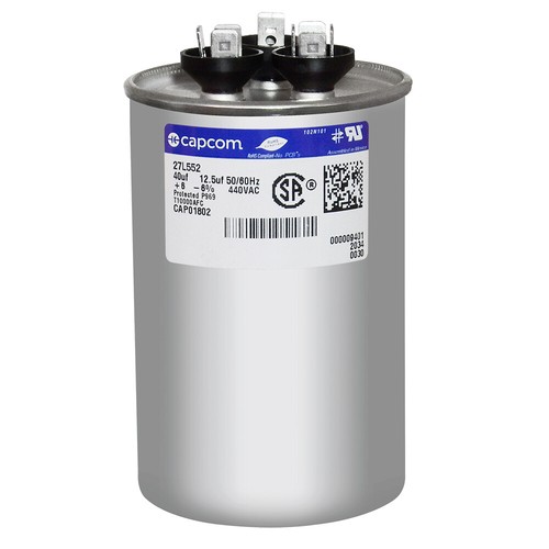 40 / 12.5 MFD x 440 VAC Dual Capacitor Replaces Trane CPT1802 CPT-1802 ...