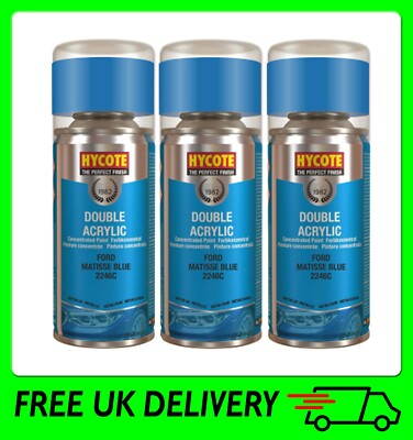 * Pack of 3 *Ford Matisse Blue (Met) Acrylic Spray Paint 150ml [XDFD217 ...