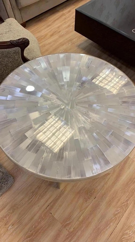 Selenite Round Table Top, Dining Table, Coffee Table (customisable) | eBay