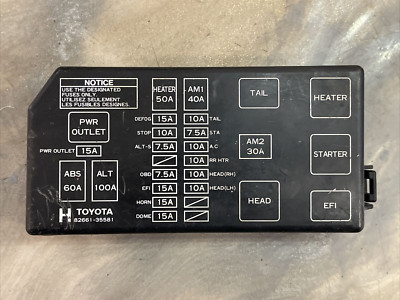 1996-2002 Toyota 4Runner Fuse Box Cover Upper Lid 82661-35581 OEM | eBay