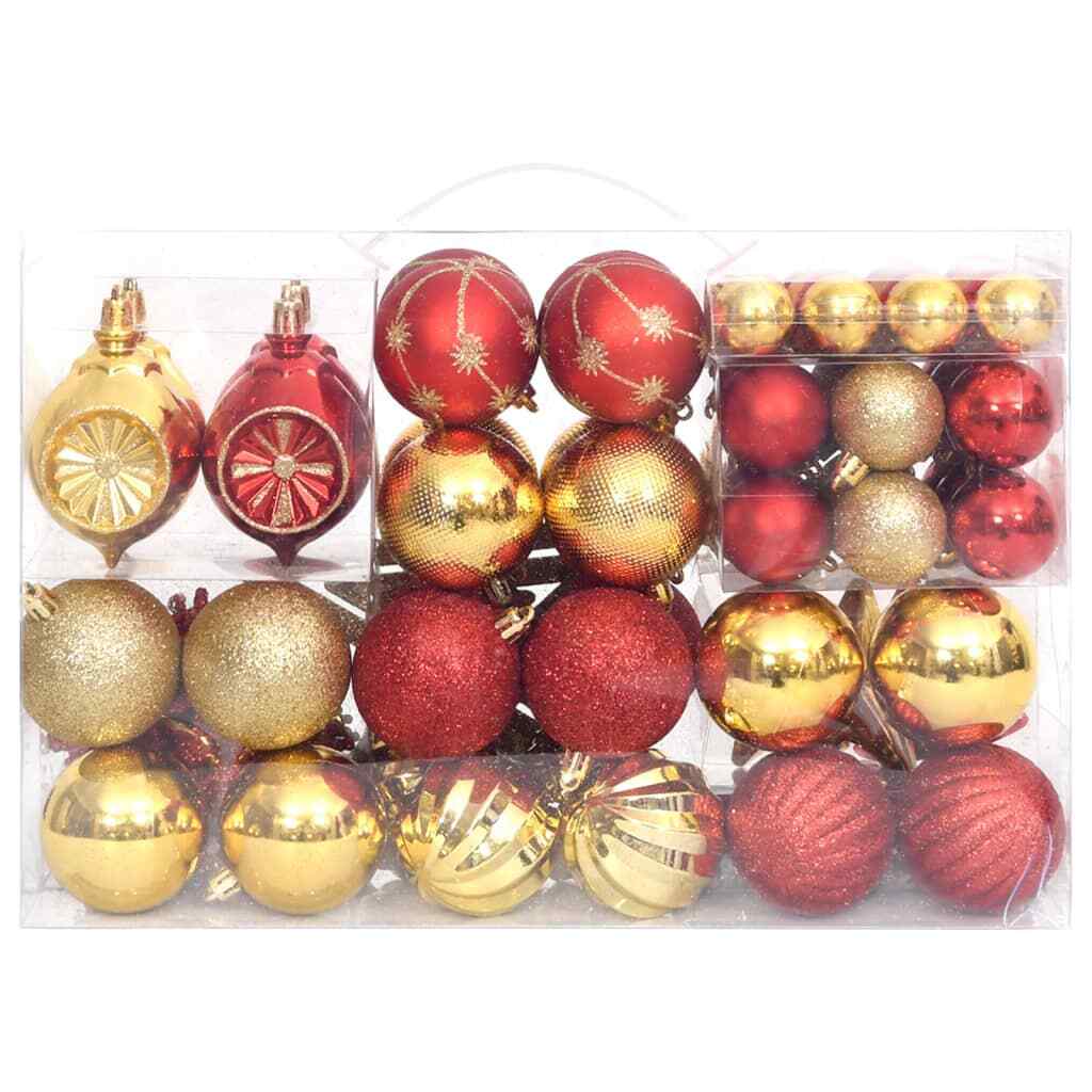 vidaXL 108 Piece Christmas Bauble Set Gold and Red BMG AU | eBay