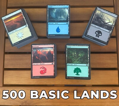 500 Magic: The Gathering MTG Commander Basic Land Bulk Lot – 100 of ...