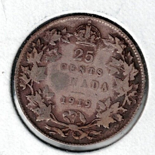 1919 Canada KGV & Crown Date Silver Circulated 25C Quarter Coin! #1 | eBay