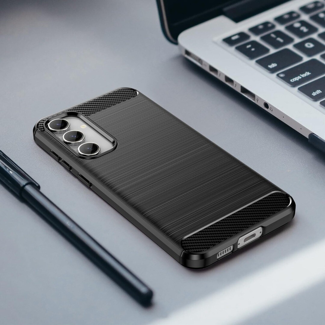 For Samsung Galaxy A15 4G / 5G Case Silicone Carbon Fibre Shockproof ...