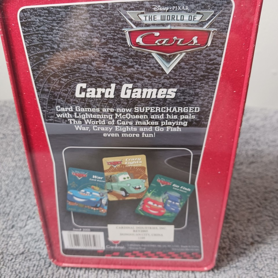 Disney Pixar Cars Racing Series Card Games with Metal Tin, Cardinal ...