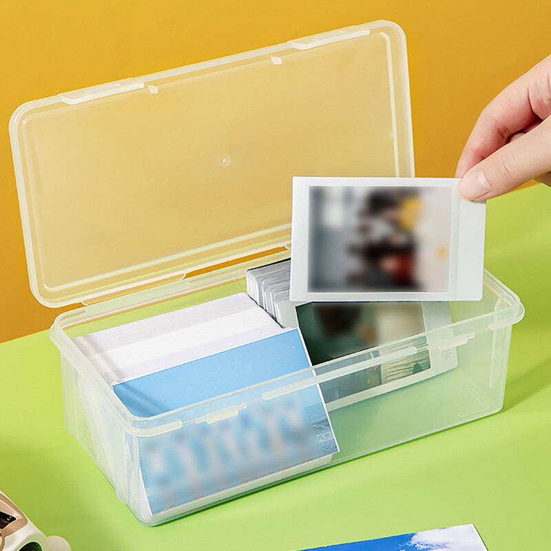 Transparent Storage Case Plastic Photocards Small Card Organizer Card ...