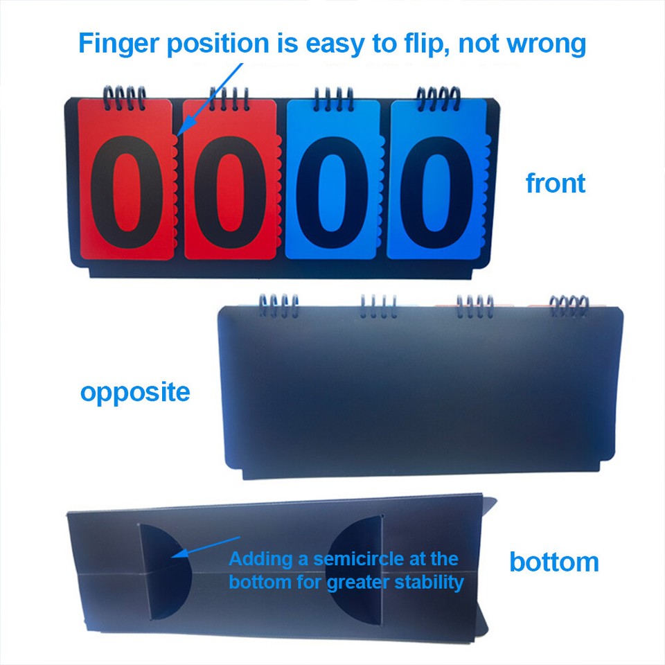 Scoreboard Solid Manual Score Flip Cards for Basketball Football Tennis ...