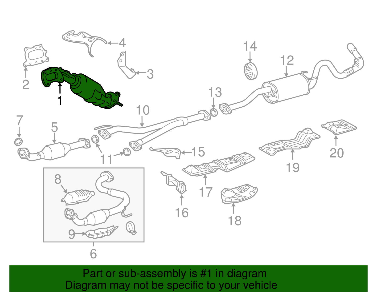 Passenger Exhaust Manifold 17140-0p320 Fits 2016 Toyota Tacoma for sale ...