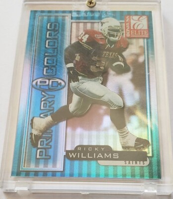 1999 Donruss Elite Primary Colors Blue #30 Ricky Williams Rookie Texas ...
