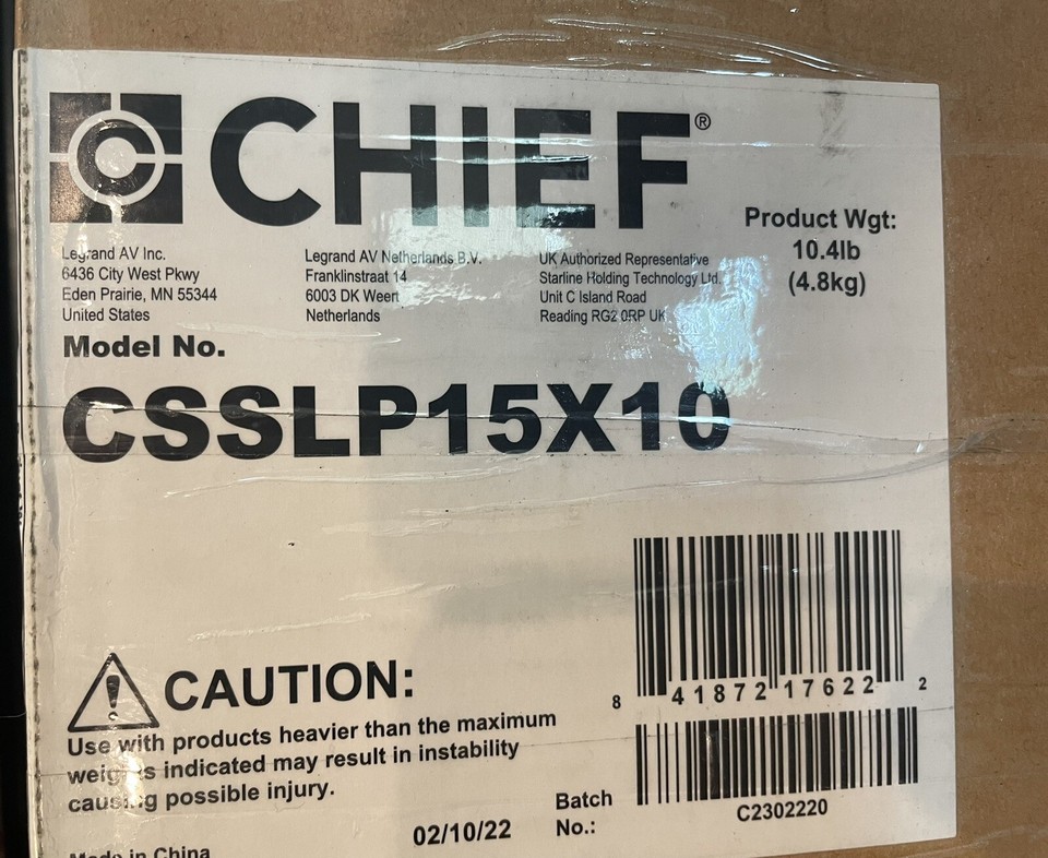 Chief CSSLP15X10 15”X10” Sliding Component Storage Panel With FREE ...