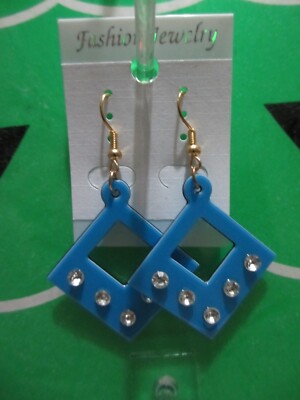Fashion Jewelry Drop Earrings Dangle Type Blue Brand New | eBay Australia