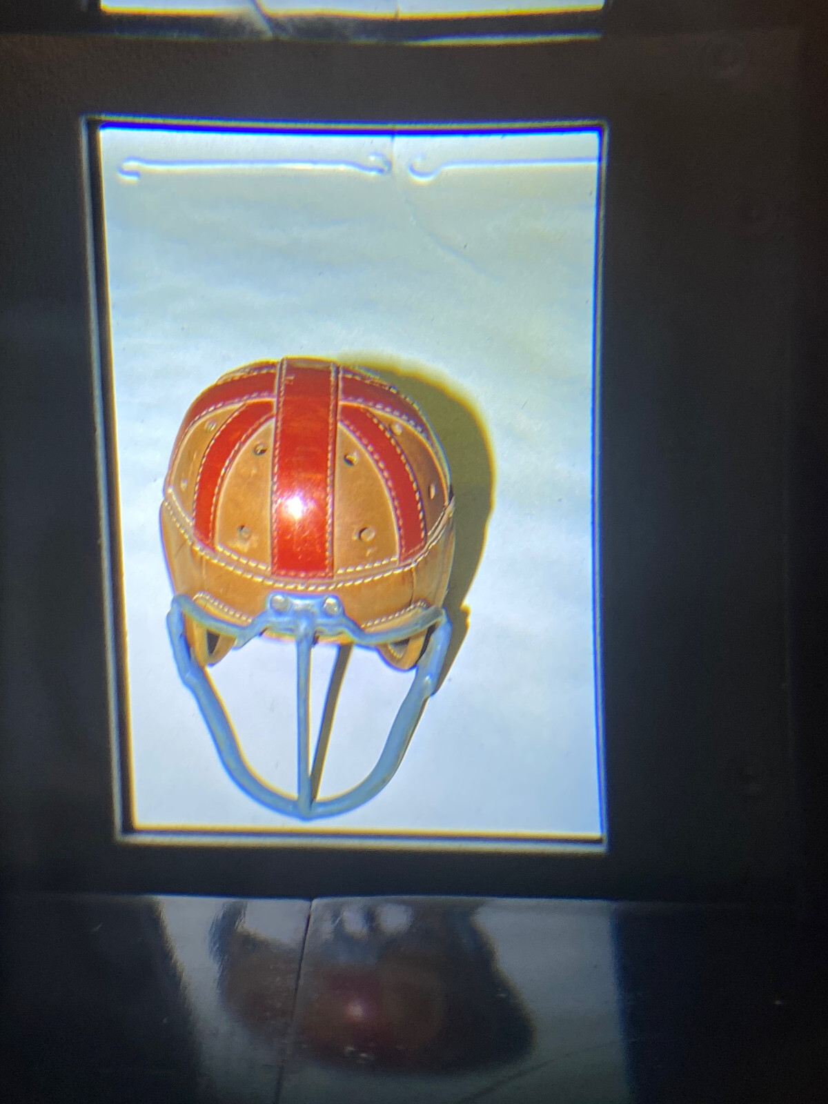 Vintage 1984 Photo Found 35mm Virginia UVA Football Leather Helmet ...