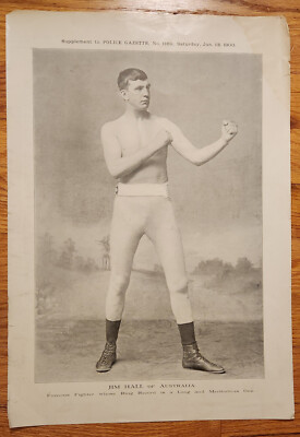 Jim Hall Of Australia Boxer Vintage Print 1900 Police Gazette #1169 11 ...