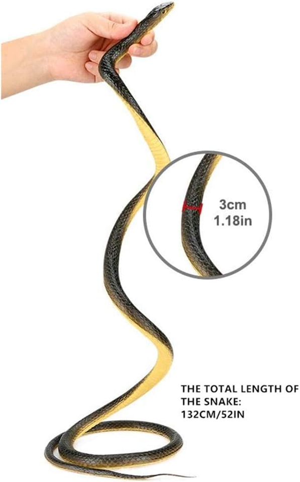 Realistic Rubber Snake 2Pcs, Scary Fake Snake Large Black Mamba Snake ...