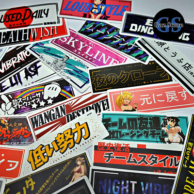 50x Mini Slap Stickers Pack JDM Drift Car Toolbox Helmet Phone Window ...