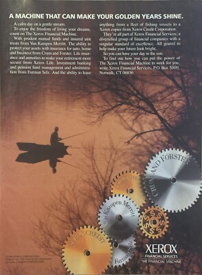 1989 Xerox Financial Services PRINT AD Machine Makes Golden Years Shine ...