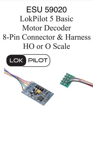 ESU 59020 2024 LokPilot Basic DCC Motor Decoder 8 Pin Plug & Harness ...