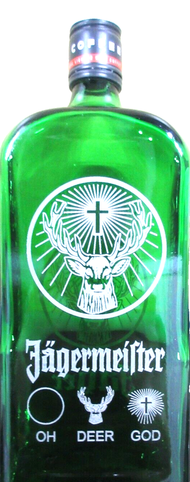 🍾 EMPTY Engraved Jagermeister Bottle with I Got The Moves Like Jager ...