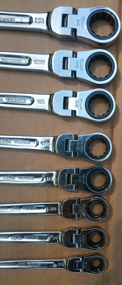 Mac Tools . RWF-PTA 8-Pc SAE Flexible-Head Ratcheting Wrench Set | eBay
