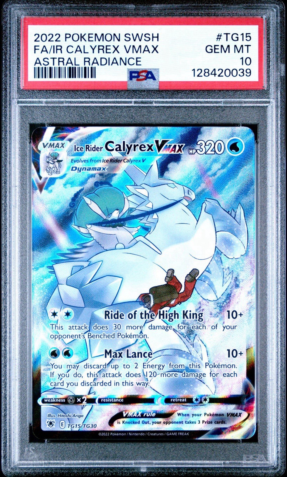 ICE RIDER CALYREX VMAX - PSA 10 - 2022 POKEMON SWSH ASTRAL RADIANCE - # ...