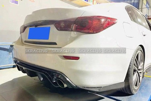 For 2014-20 Infiniti Q50 Carbon Fiber Rear Bumper Side Corner Splitters ...