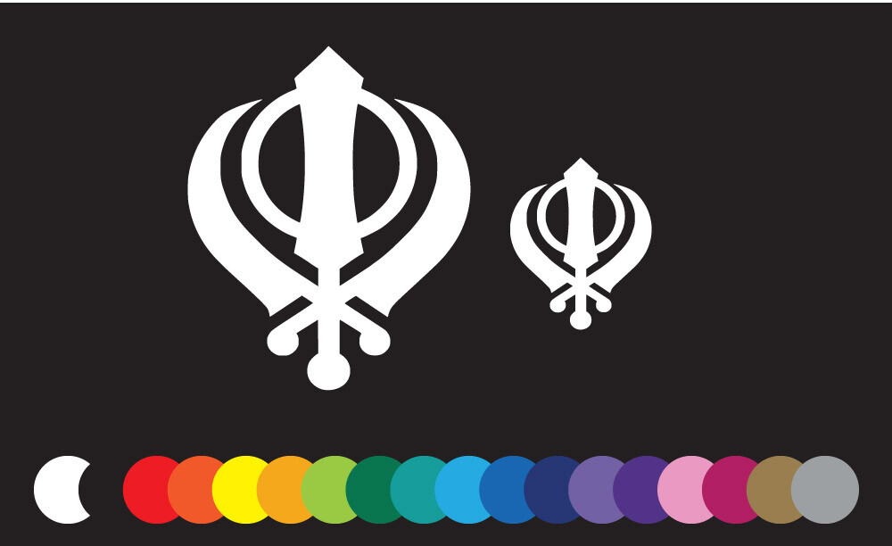 Sikh Khanda Symbol Vinyl Decal Window Sticker Religious Pride Faith ...