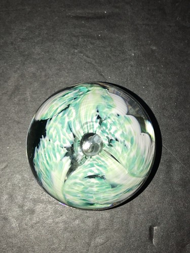 Vintage Jerpoint Ireland Glass Studio Green White Swirl Tornado ...