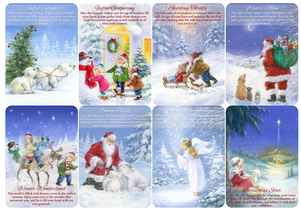 Winter's Serenity Oracle Cards. Christmas oracle cards deck. Santa ...