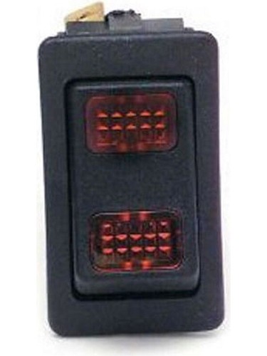 Painless Wiring Rocker Switch On / Off / On 12V Red Lighted Plastic Bla ...