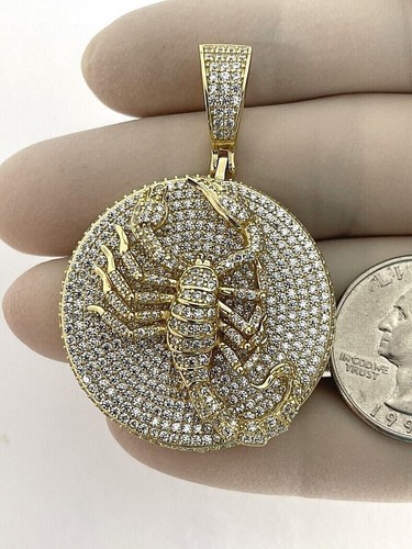 3.50Ct Round Cut Lab-Created Diamond Scorpion Pendant In 14K Yellow ...