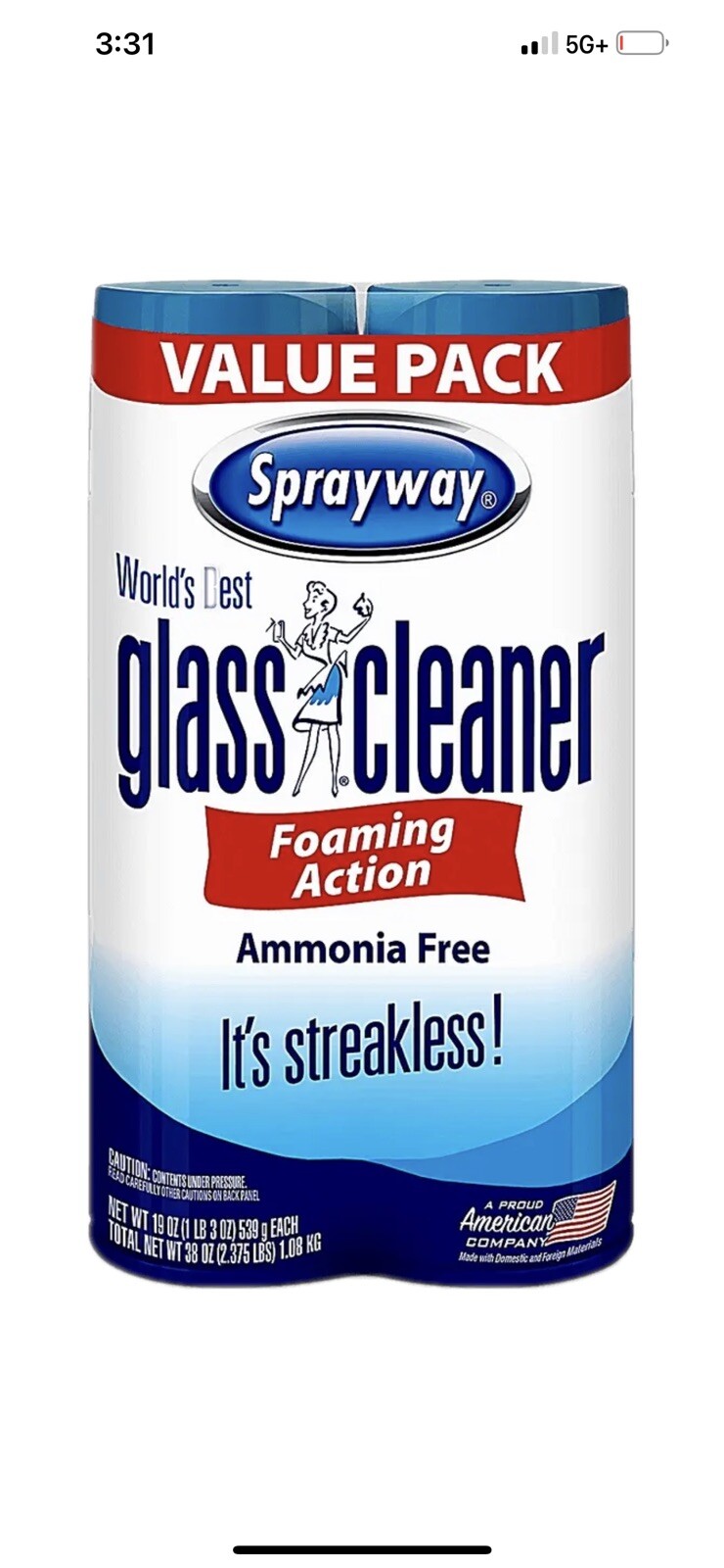 Sprayway World's Best Glass Cleaner - 2x19 oz, Pack of 2 for sale ...