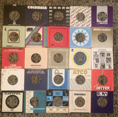 25 Label 7" Record Company Stock Sleeve 45 rpm Vinyl FREE USA SHIPPING ...