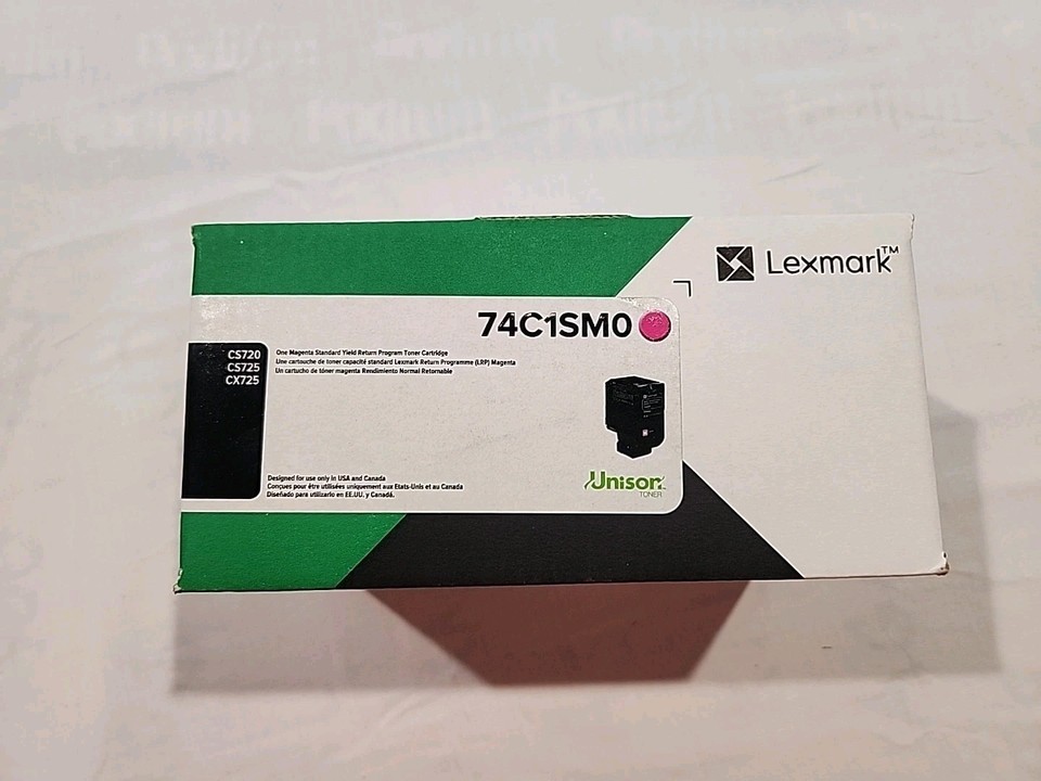 New Genuine Lexmark 74C1SM0 Standard Magenta Toner Cartridge CS720 ...