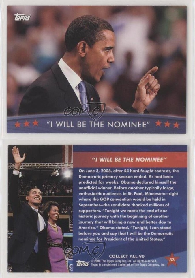 2008 President Collector Trading Cards Barack Obama I Will Be The ...