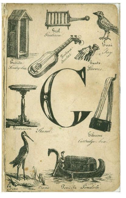 Alphabet Universel Anglais et Français (1830) Children's A B C French ...