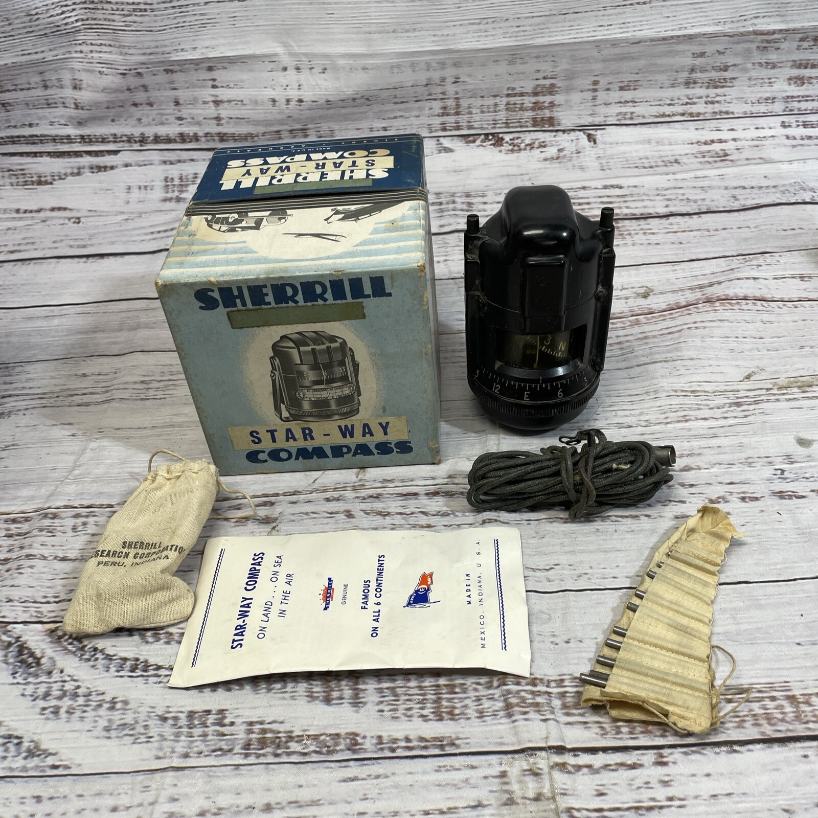 Vintage Sherrill Star Way Compass Made In USA Used | eBay