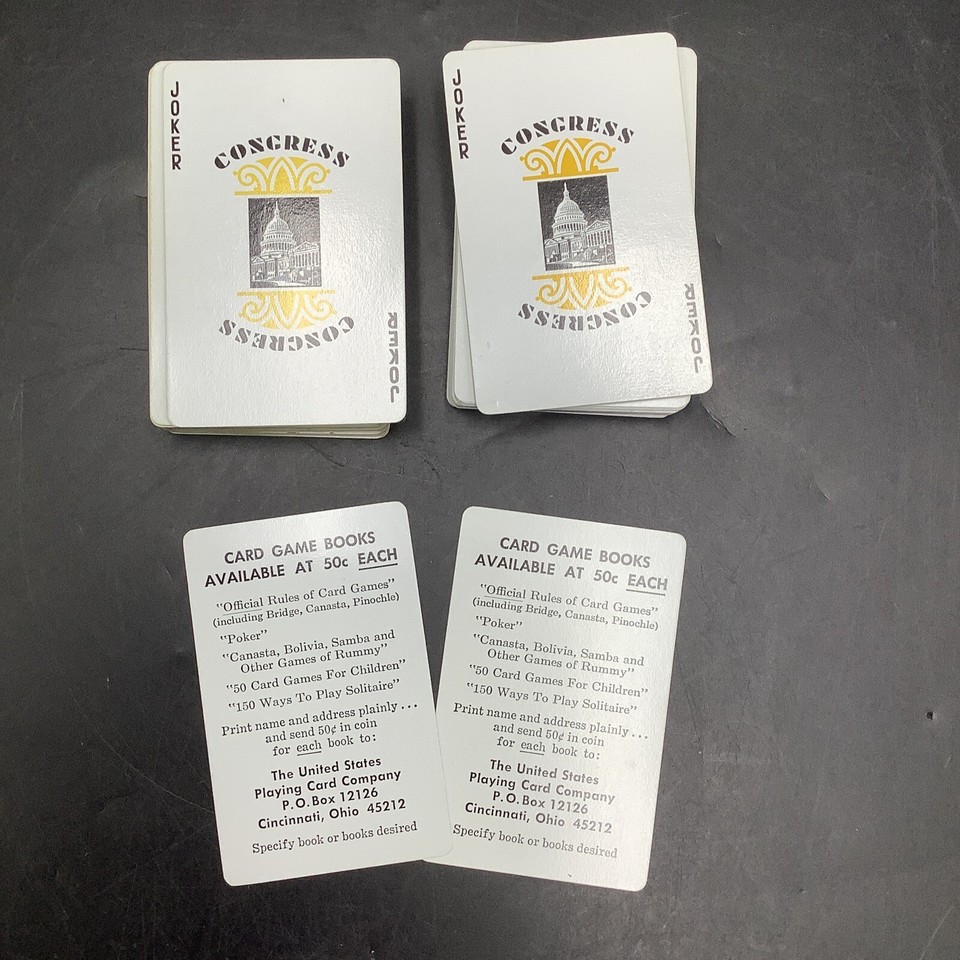 Vintage Congress playing cards cel-u-tone finish | eBay