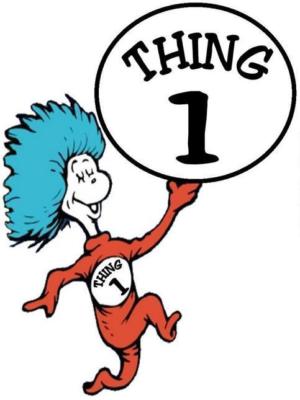 Thing 1 and 2 # 11 - 7.25 x 9.75 T-shirt iron-on transfer Thing 1 ONLY ...