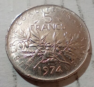 France Coin 5 Francs 1974 Olive Oak Liberte Egalite Fraternite | eBay