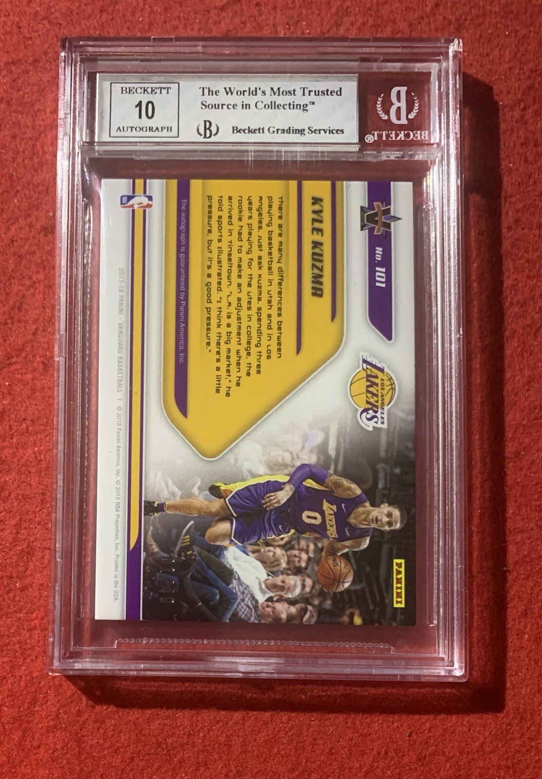 2017-18 Panini Vanguard - Rookie Signatures Kyle Kuzma #101 Purple /49 ...