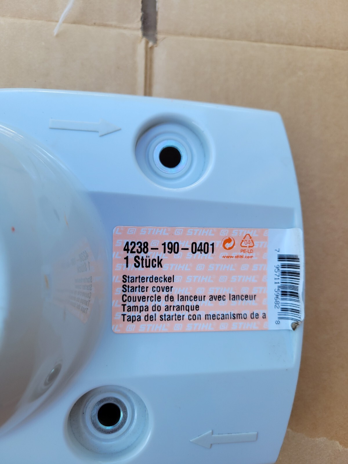 Stihl TS 410 Old Style Starter Cover Only #4238 190 0401/ Location Bin ...