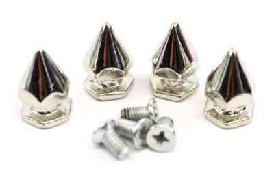 5/8" Chrome Spikes Pack of 8 Punk Rock Goth Shoes Jacket DIY Silver ...