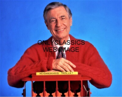 MISTER FRED ROGERS COLOR 8X10 PHOTO CHILDREN'S NEIGHBORHOOD TROLLEY CAR ...
