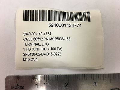 (100pk) MS25036-153 Terminal Lugs | eBay