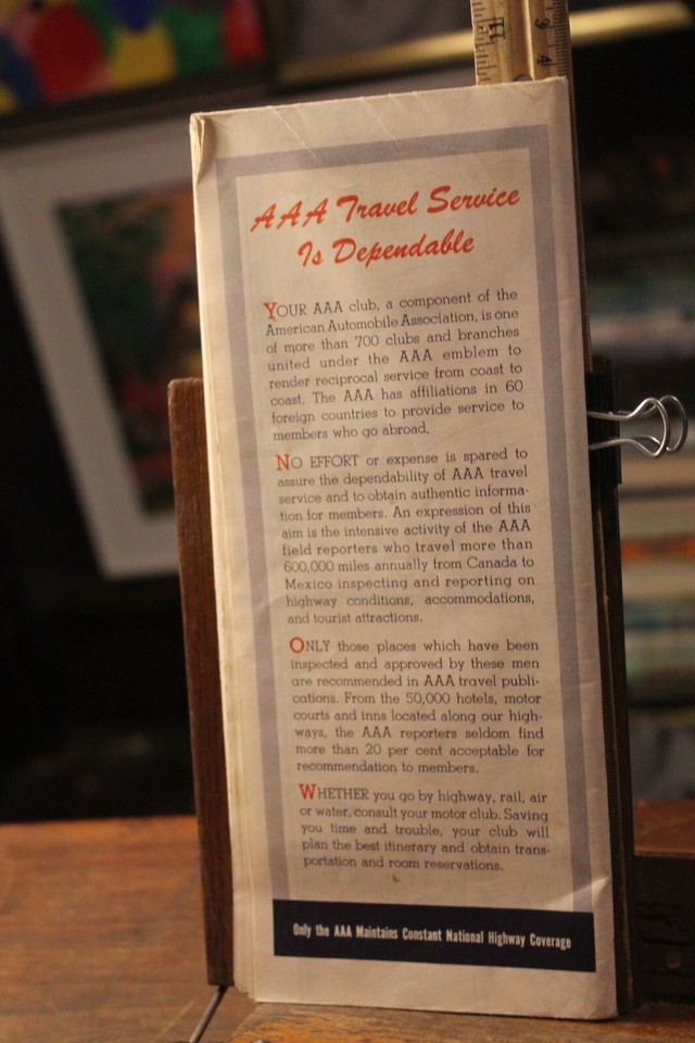 Vintage Travel Map Brochure AAA United States American Automobile ...