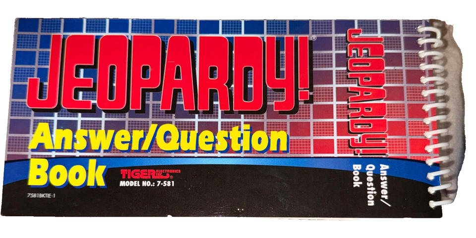 Tiger Electronics Jeopardy Handheld Game With Answer/question Book ...