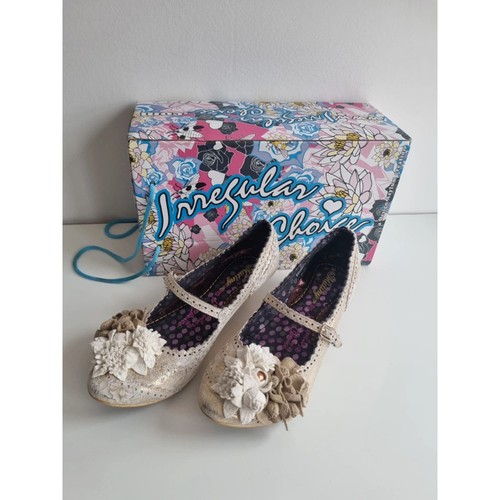 Irregular Choice Cream White Frilly Shoes ' Miss Low Paisley' in box sz ...