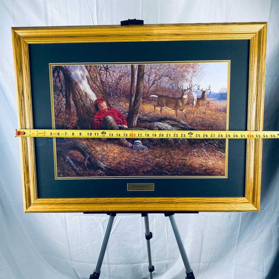 VTG Hayden Lambson You Snooze You Lose Framed Signed Numbered Print 61/ ...