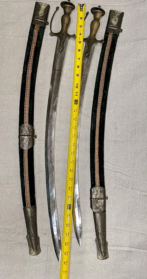 Indian Tulwar Antique Swords And Scabbards, Taj, Golden Temple, Set Of ...